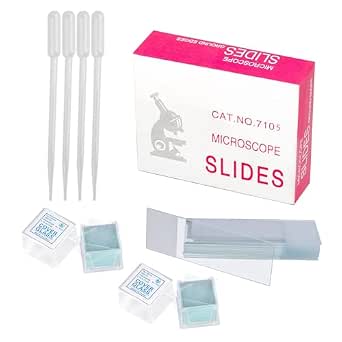Paquete de 50 portaobjetos de microscopio prelimpiados, 100 ...
