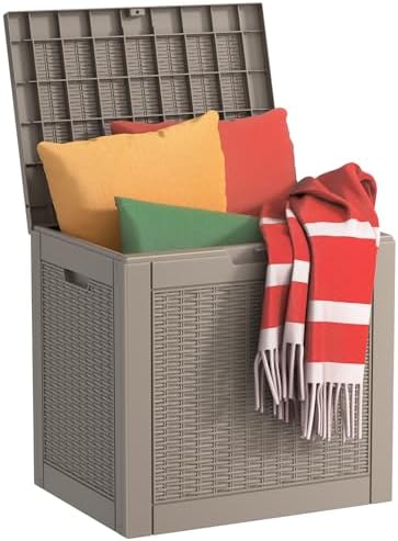 Amazon.com: EasyUp 30 Gallon Resin Deck Box Waterproof, UV Resistant ...