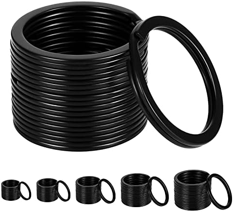 50-Pack Black Key Rings Keychain, Metal Round Split Rings Key Chain ...