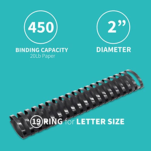 Snapklik.com : 10 Pack Plastic Comb Binding Spines, 2 Inches Diameter ...