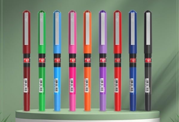 Figo A9 Fine Gel Ink Roller Pen (Pack of 10) (Multicolor) : Amazon.in ...