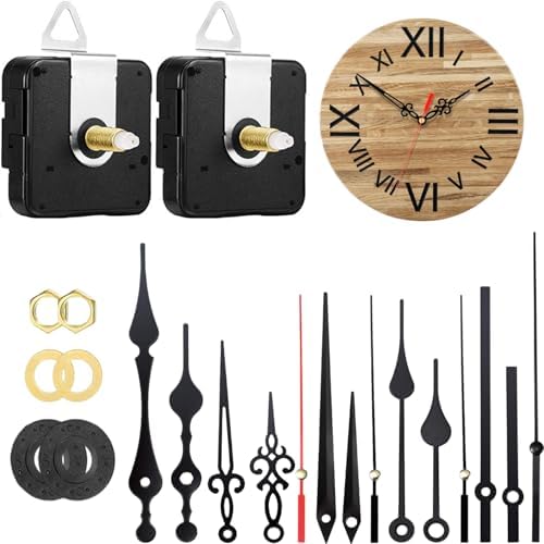 2PCS Clock Mechanism Kit: 20mm Long Shaft for Thick Clock Panel 8-10mm ...
