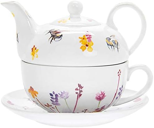 RORA Giraffe Ceramic Tea Pot with 2 Tea Cups Set, Hand-painted ...