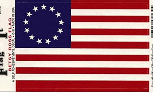 Amazon.com: Made in The USA - Pack of 6 Betsy Ross Flag Vinyl Decal ...