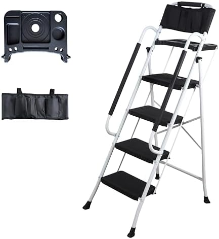 4 Step Ladder with Handrails (Include Tool Tray+Bag) 330lbs Capacity ...