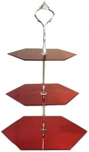 Amazon.com: Three Tier Hexagon Cake Stand - Mirrored Red : Home & Kitchen