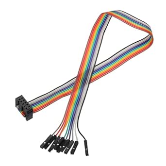 MECCANIXITY 1 Pcs IDC Rainbow Wire Flat Ribbon Cable FC-Female to 10P ...