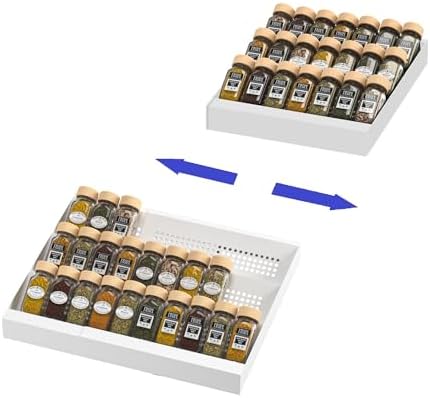 Amazon.com: Wobmmi Expandable Metal Spice Drawer Organizer,3-Tier ...