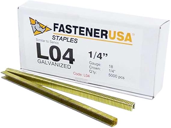 1/4" Leg x 1/4" Crown 18GA GALV L04 Staples 5,000ct - Amazon.com