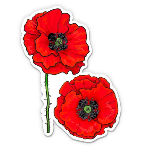 GT Graphics Poppies Beautiful Floral - 5" Vinyl Sticker - for Car ...
