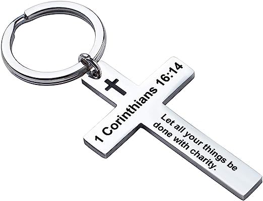 Nishab Father's Day Gifts - Cross Keychains Stainless Steel Religious ...