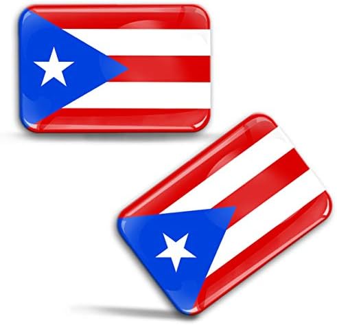 Amazon.com: 2 x 3D Puerto Rico National Flag Domed Stickers 100% ...