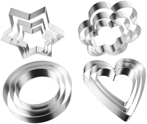 Amazon.com: Mikim Mini Cookie Cutters Set Heart Round Flower Star ...