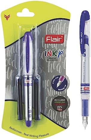 FLAIR Inky Fountain Pen Blister Pack | Stainless Steel Round Tip | Free ...