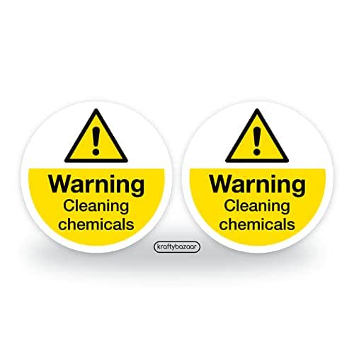 Pack of 12 Warning Cleaning Chemicals Signs, Workplace Safety Signs ...