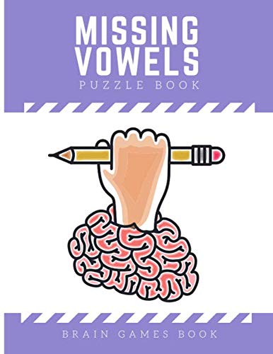 Missing Vowels Puzzle - Book Brain Games Book: Puzzle Books For Adults ...