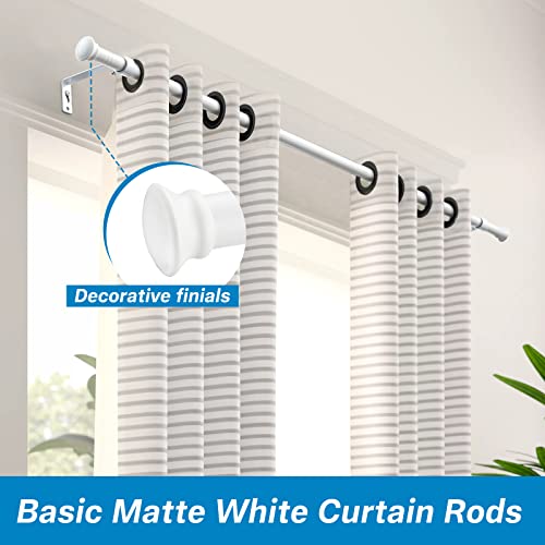 Snapklik.com : Curtain Rods 2 Pack, White Curtain Rods For Windows 28 ...