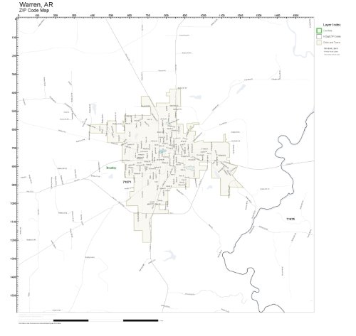 ZIP Code Wall Map of Warren, AR ZIP Code Map Not Laminated: Amazon.com ...