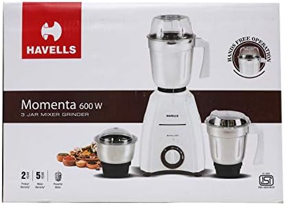 Buy Havells KLASSIC 750W 3 Jar Mixer Grinder, 304 Rust Resistant SS ...