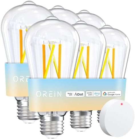 helloify Edison ST19(ST64) WiFi LED Smart Bulb, Filament Vintage Style ...