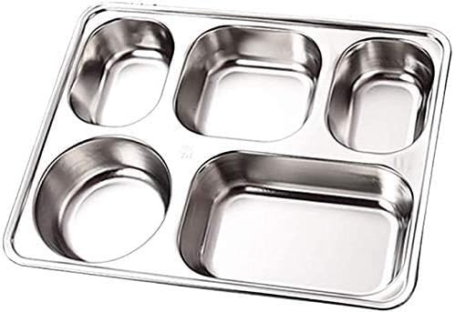Unbreakable Divided Portion Plates - Stainless Steel Lunch Box Dinner ...