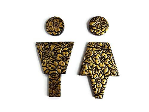 Amazon.com: Bathroom Sign for Guest Restroom, Gold : Handmade Products