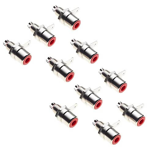 Phono Socket Chassis, Red – RCA Chassis Panel Mount Female Adapter ...