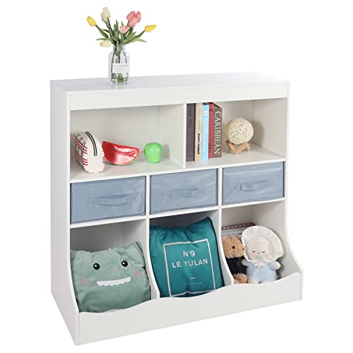 RedSwing Toy Storage Shelf, 8 Multi Cubbies Storage Cabinet with 3 ...