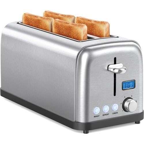 Commercial Long 2 Slot Toaster for 4 slices for Crumpets and Bagels - 6 ...