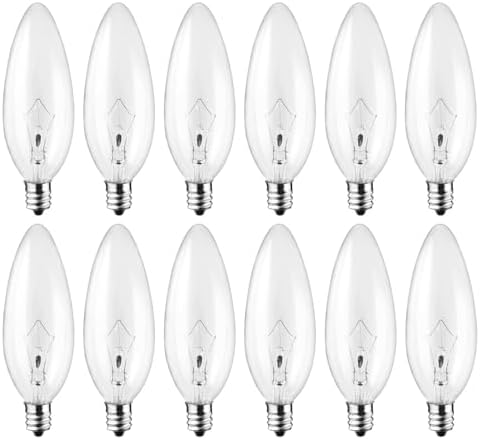 LinMiFo 12-Pack 60W 110V Incandescent Candle Light Bulbs Dimmable ...