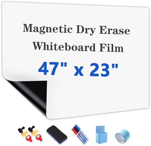Magnetic Dry Erase Whiteboard Paper with Adhesive, 47" x 23" White ...