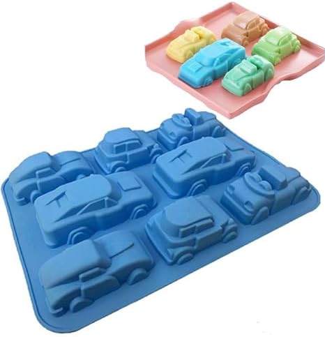 Amazon.com: HengKe 2 Pieces 5 Car and Sports Car Shape Silicone Molds ...