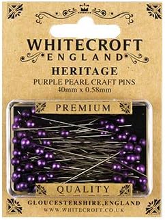 Whitecroft Heritage Pearl Head Purple Craft Pins 40mm x 0.58mm : Buy ...
