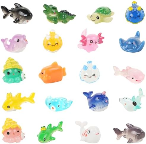 LALASTYLE 20PCS Mini Sea Resin Animals,Sea Animal Resin Figures ...