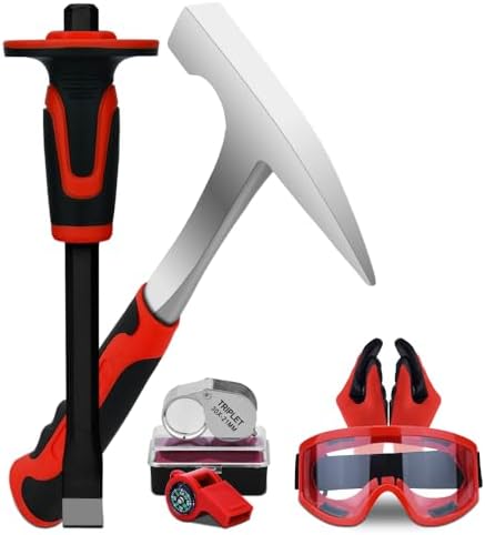 6-Piece Geological Rock Hammer Set, 32-Ounce Rock Hammer, Masonry ...