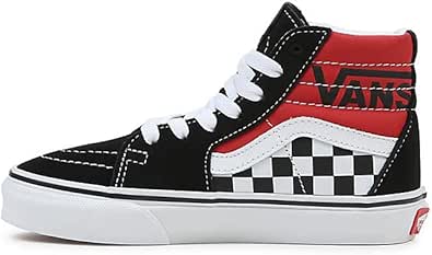 Amazon.com | Vans Kids' Sk8 Hi Shoes, Logo Black/Red, Size 11 Little ...