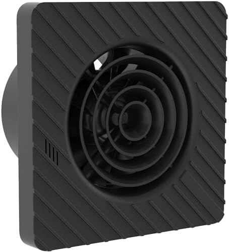 Black Bathroom Extractor Fan with Timer & Humidistat 4”/100mm IP45 ...