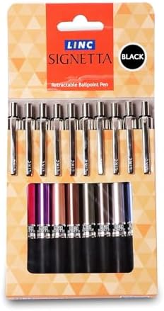 Linc Signetta 0.7 mm Retractable Ball Pens | Blue Ink | Pack of 10 ...