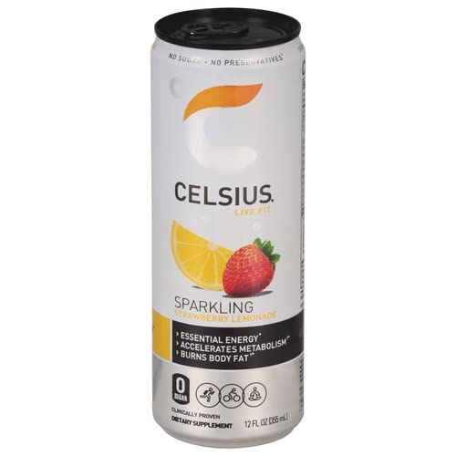 Amazon.com : CELSIUS Sparkling Strawberry Lemonade, Functional ...