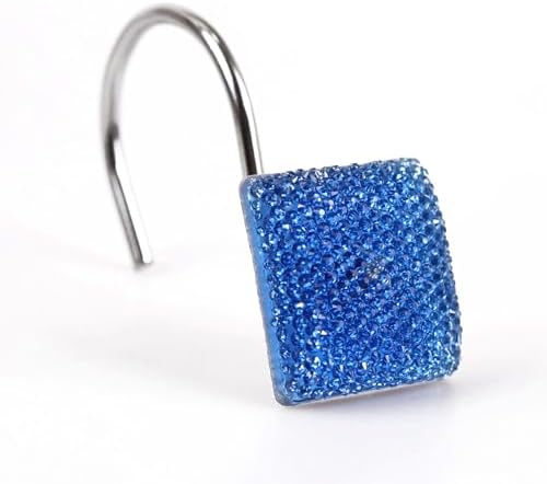 Amazon.com: Crystal Blue Shower Curtain Hooks : Bling Glitter Sparkle ...