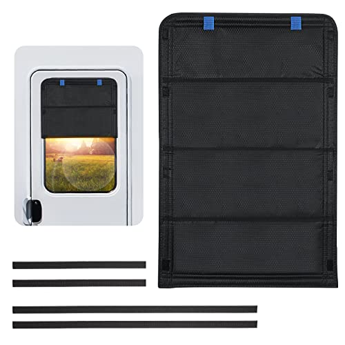 Snapklik.com : Funomo RV Door Window Shade, 2516 Inch Foldable Velcro ...