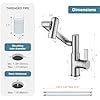Lefton Rotatable Bathroom Faucet BF2204 with Pop-up Stopper & 6" Cover ...