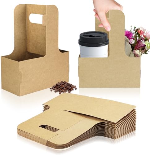 Amazon.com: 2 Cup Disposable Drink Carrier for Delivery with Handle,15 ...