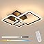 Mckalen LED Ceiling Light Dimmable 39W 4387LM, Modern Square Chandelier ...