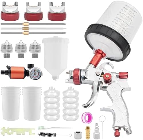 Amazon.com: ZOSANY HVLP Gravity Feed Spray Gun, Automotive Air Paint Spray Gun Kit with 1.4, 1.7 ...