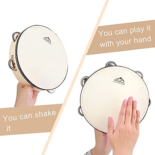 Snapklik.com : Tambourine For Adults Hand Held Tambourine Drum 8 Inch ...