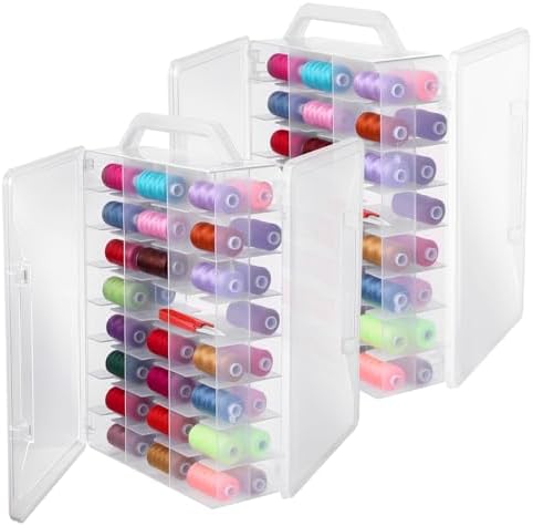 Amazon.com: ABuff 46 Grids Embroidery Thread Organizer Double Sided ...