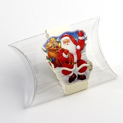 Clear Bustina Xmas Favour Boxes - Father Christmas (Pk 10 flat packed ...