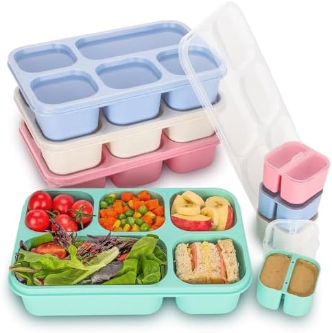 Amazon.com: TOUWMX Bento Box Adult, 4 Pack 5 Compartments Meal Prep Container Reusable Food ...