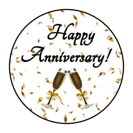 Amazon.com: Happy anniversary party stickers, labels, tags, party ...